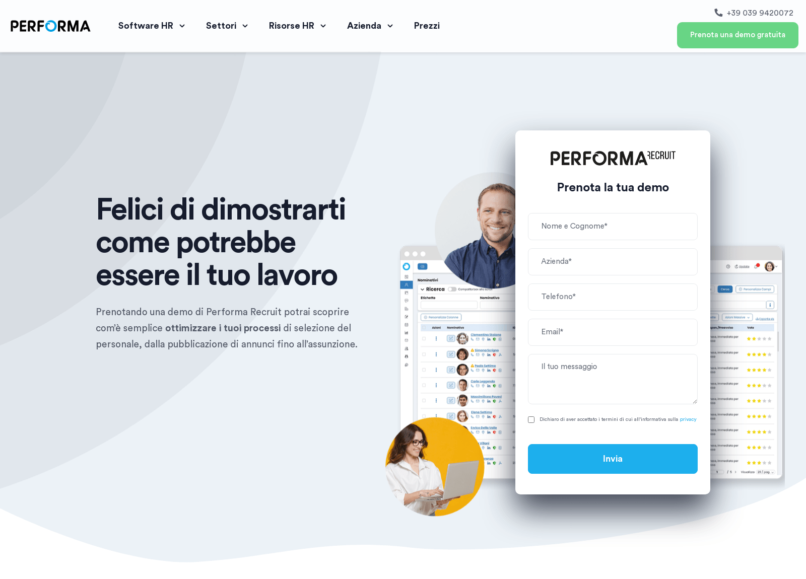 Prenota una demo software di Performa Light | Performa